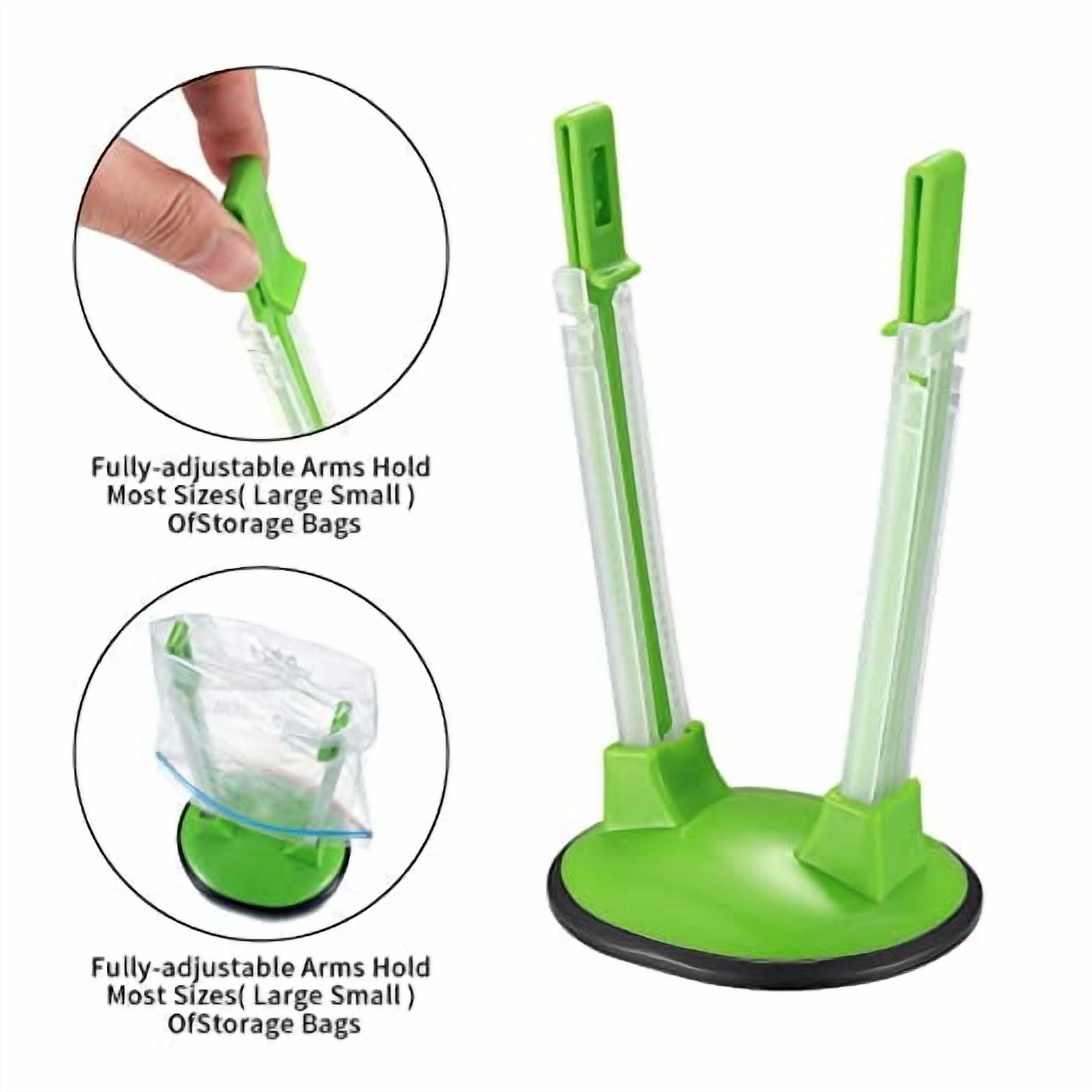 6 Pcs Baggy Rack, Freezer Bag Holder Stand, Adjustable Food Storage Holders, Plastic Food Prep ...