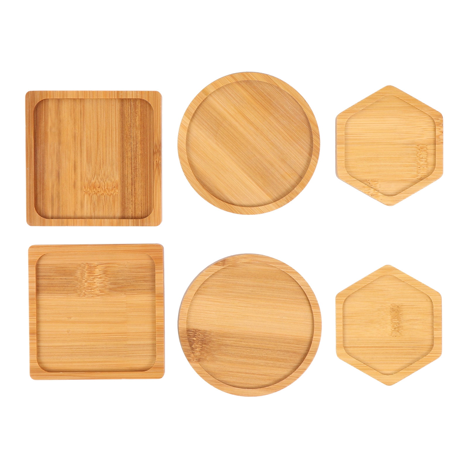 6 Pcs Bamboo Drip Tray for Plants Outdoor Flowerpot - Walmart.com