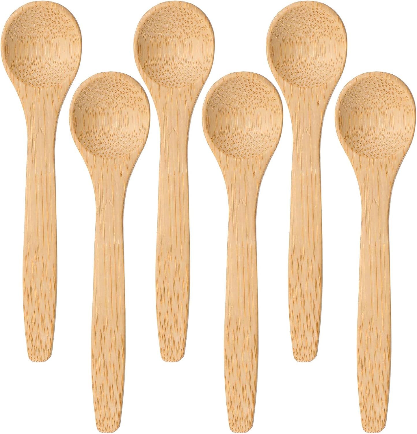 6 Pcs Bamboo Spoons, Small Wooden Spoons, 5.2 inch Mini Bamboo Spoons ...