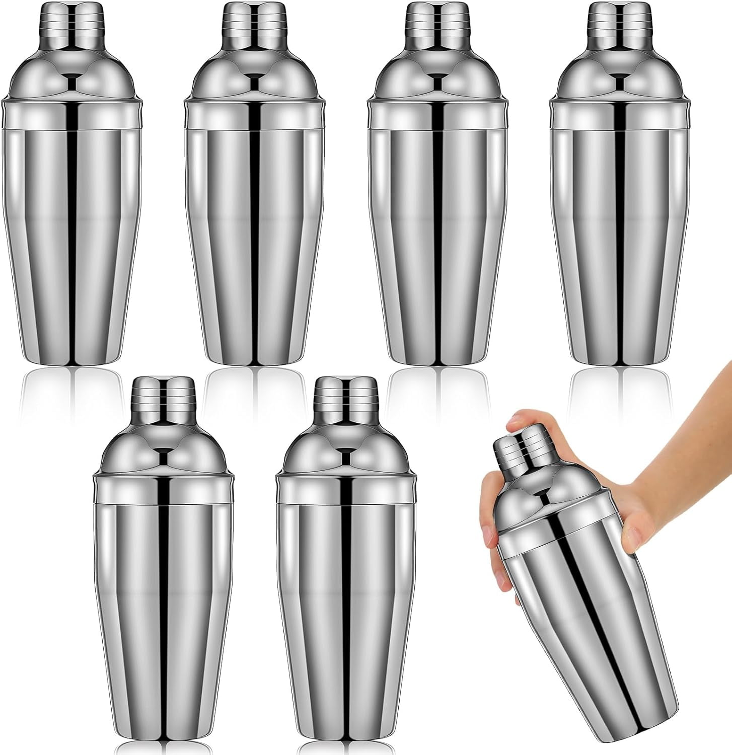 6 Pcs Bar Cocktail Shaker Professional Stainless Steel Martini Drink ...