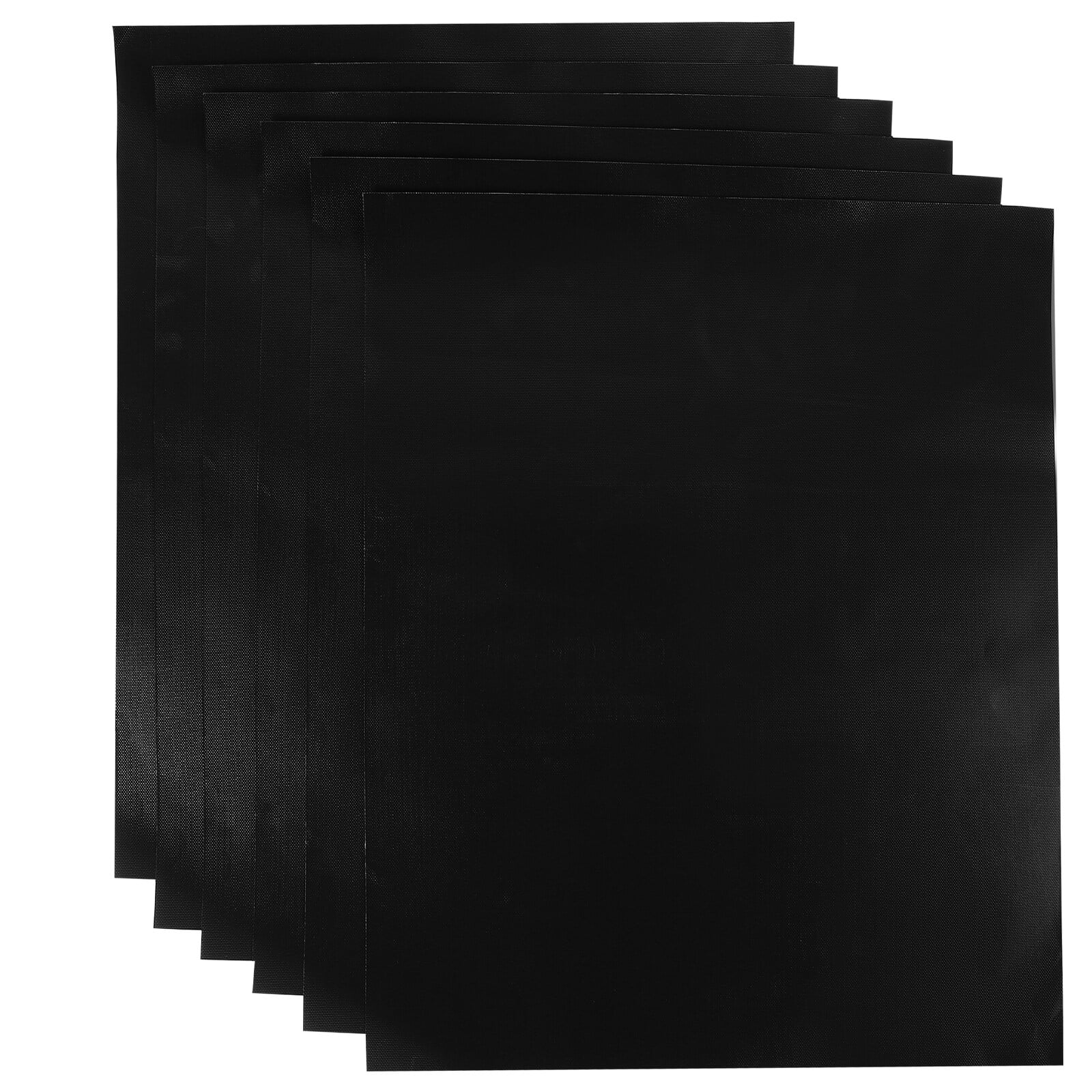 FUEENIRVA 6Pcs BBQ Baking Mats for Grill Barbecue Mats Washable Black ...