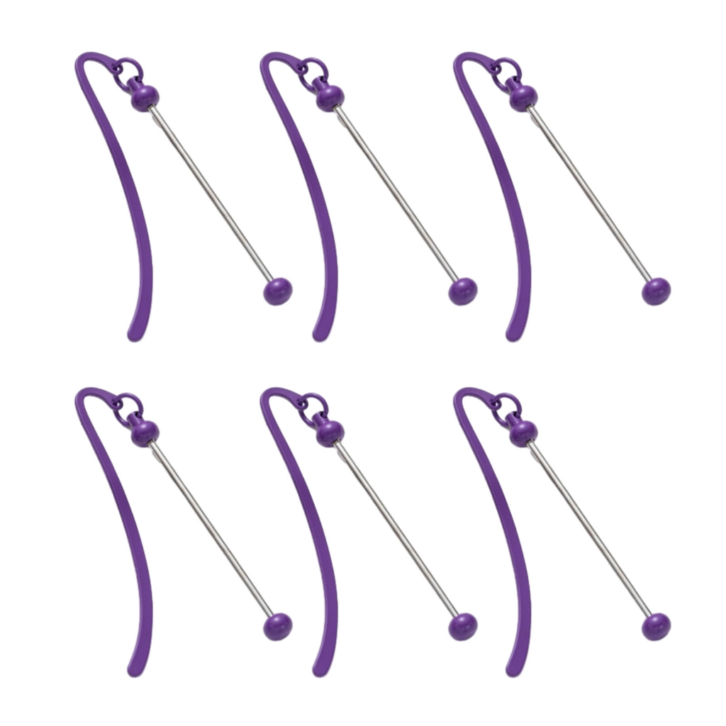 6 Pcs Beadable Bookmarks Handmade Book Markers Bead Bookmarks Hooks ...