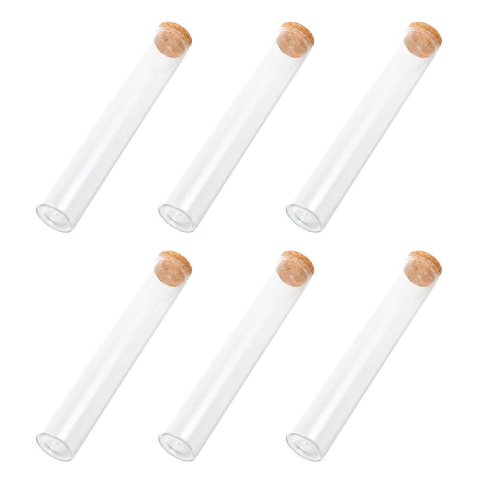 6 Pcs Vials with Corks Clear Water Bottle Test Tube Scientific ...