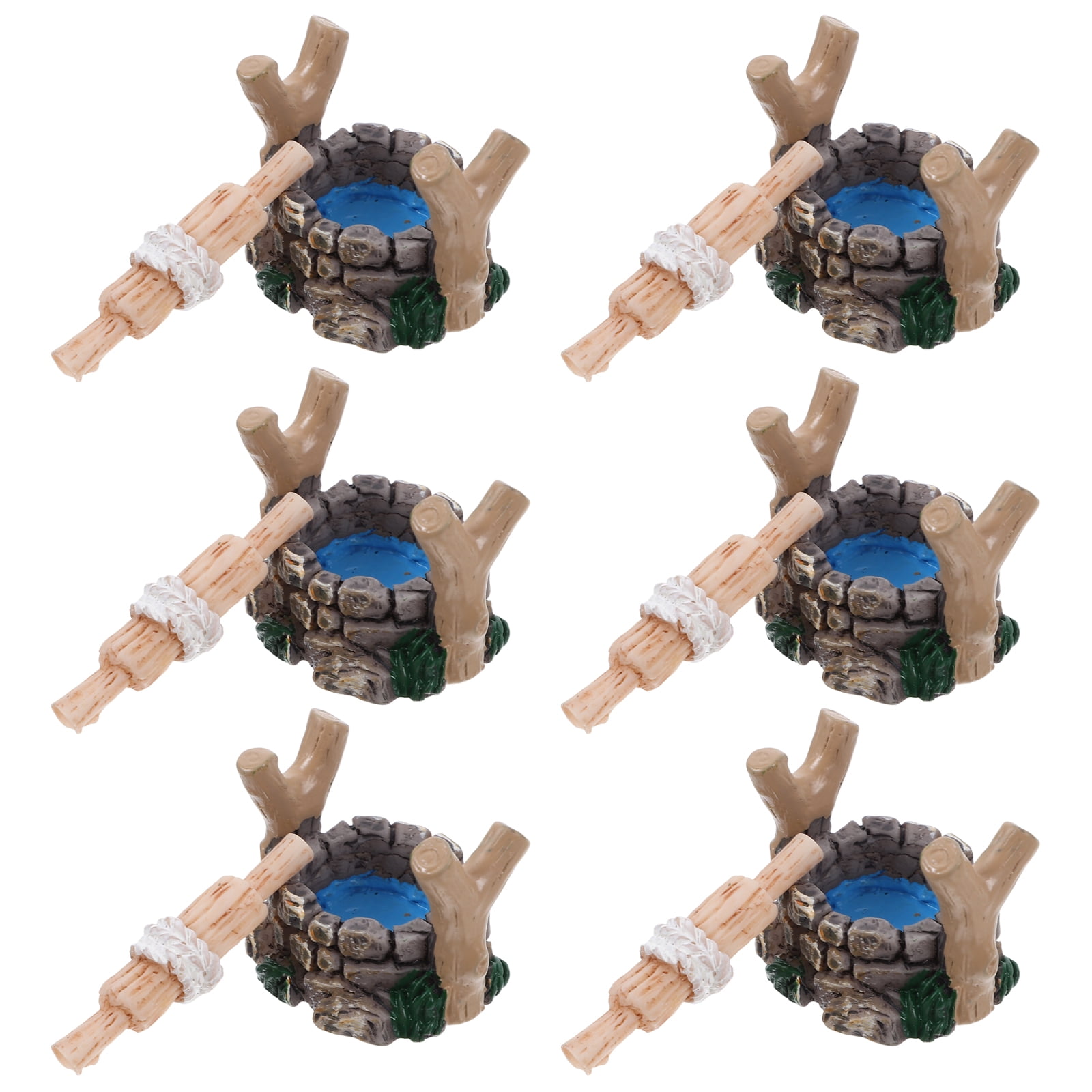 6 Pcs Big Plant Pots Indoor Miniature Water Well Pool Decoration ...