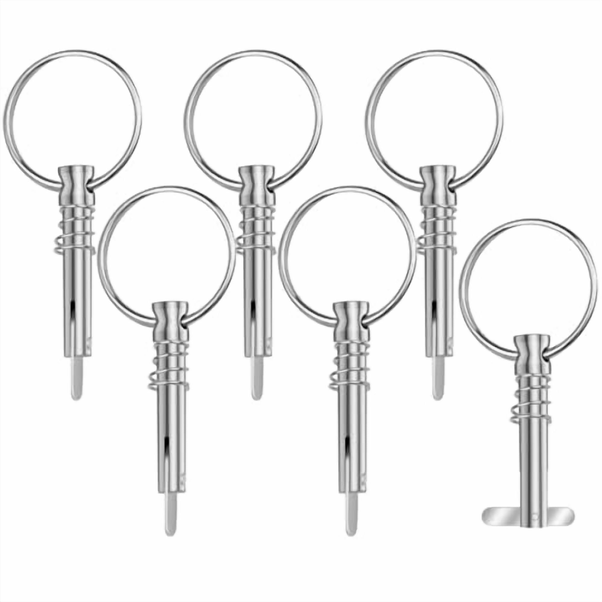 6 Pcs Bimini Pins 1/4" Diameter Bimini Top Hardware, Quick Release Pin ...