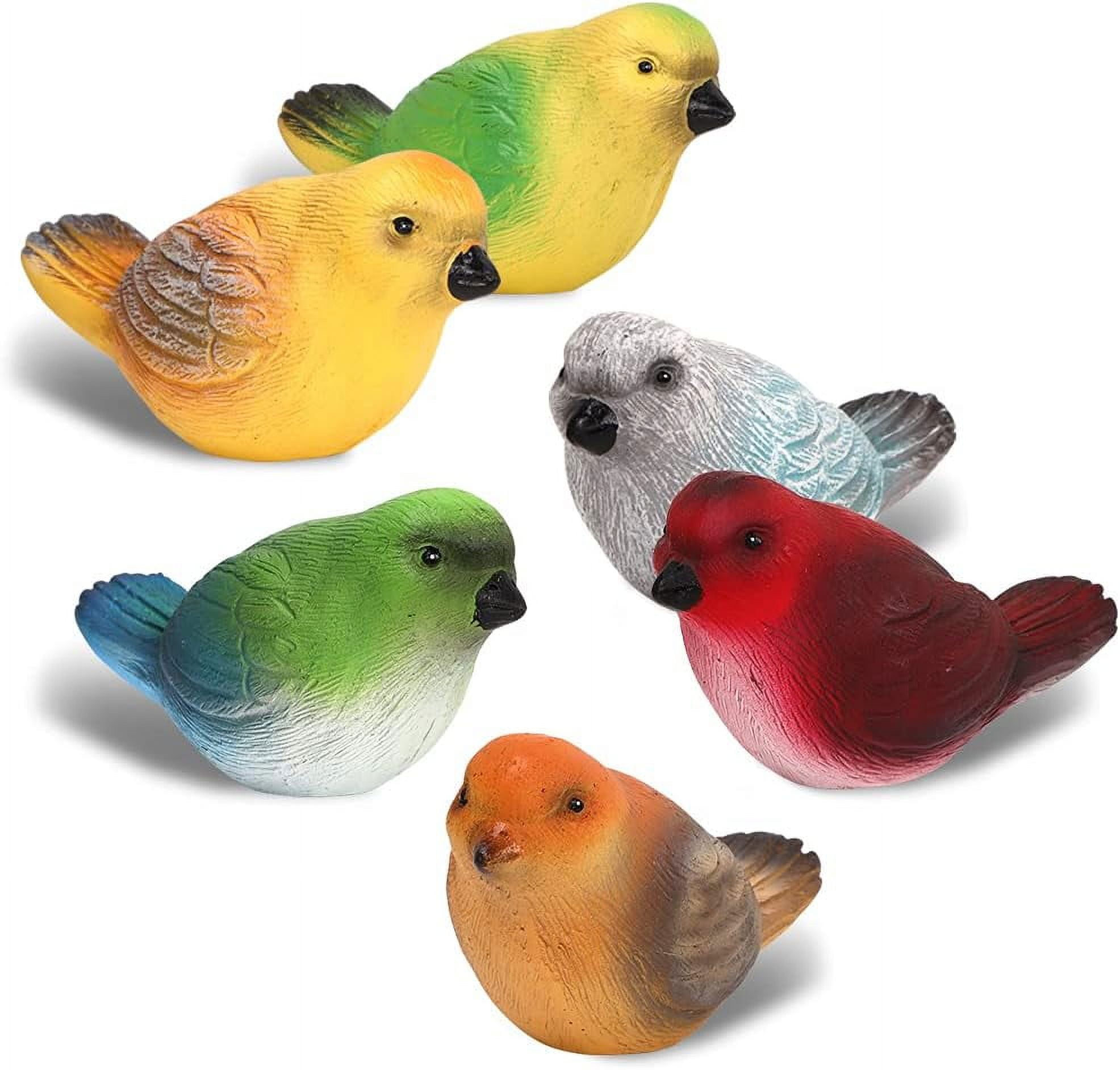 6 Pcs Bird Decor Decorative Figurines, Mini Cute Parrot Parakeet ...