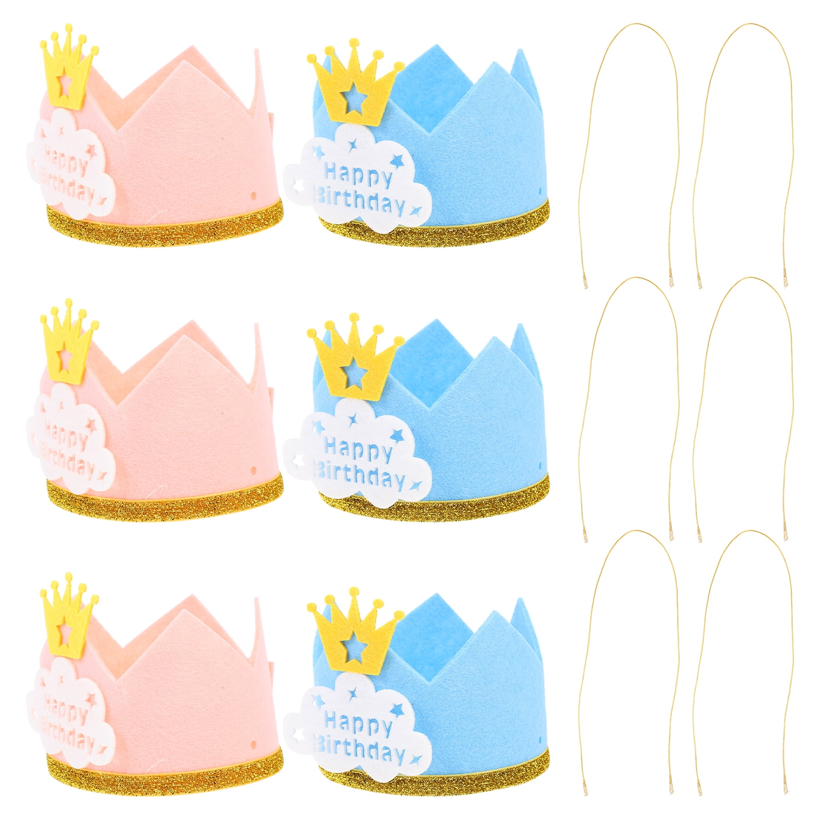 6 Pcs Birthday Hat Has Birthday Supplies Birthday Party Hats Crowns for ...