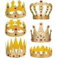 6 Pcs Birthday King Crowns Foam Crowns Prince Princess Gold Crown King ...