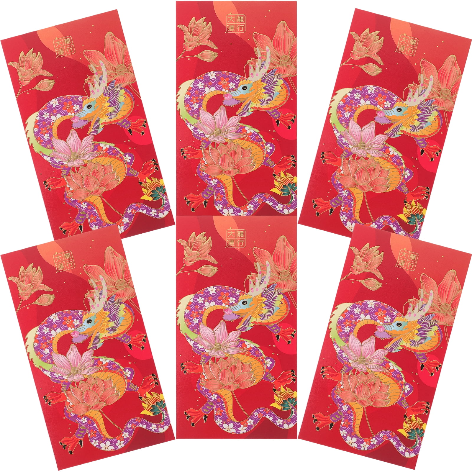6 Pcs Birthday Wedding Red Packet Bag Pocket Envelope Envelopes for New ...