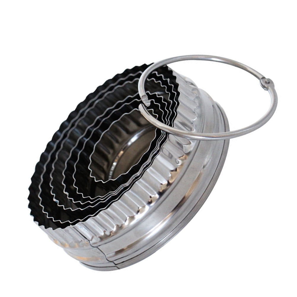 6 Pcs Biscuit Mold Gummies Cookies Mini Cookie Cutters Circle Crinkle ...