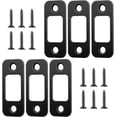 6 Pcs Black Deadbolt Strike Plate, Round Corner Dead Bolt Strike Plates ...