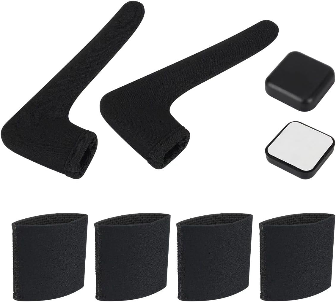 6 Pcs Black Door Handle Covers, 2 Styles, with 2 Pcs Square Silicone ...