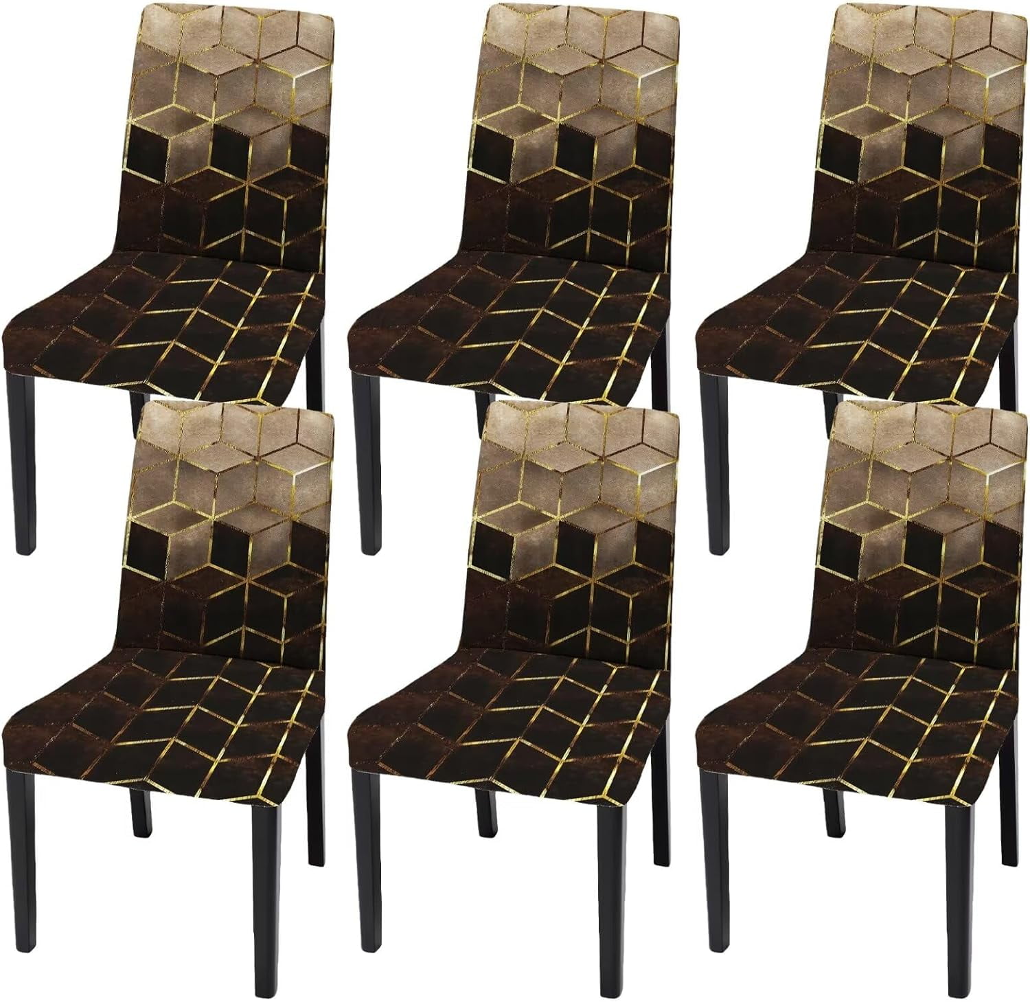 6 Pcs Black and Gold Chair Covers, Conference Room Chair Covers ...