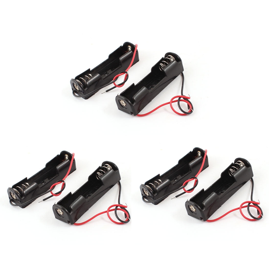 Unique Bargains Uxcell 6Pcs Wired 1 x 1.5V AA Battery Holder Plastic ...