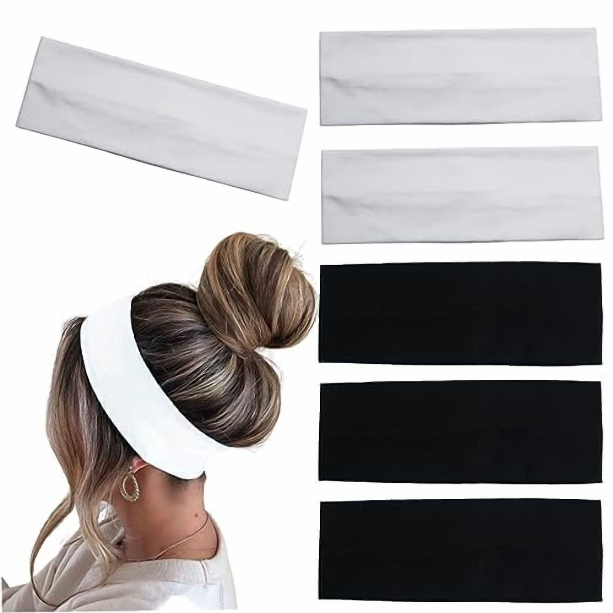 6 Pcs Black White Headbands for Women Hair Cotton Headband Non-slip ...