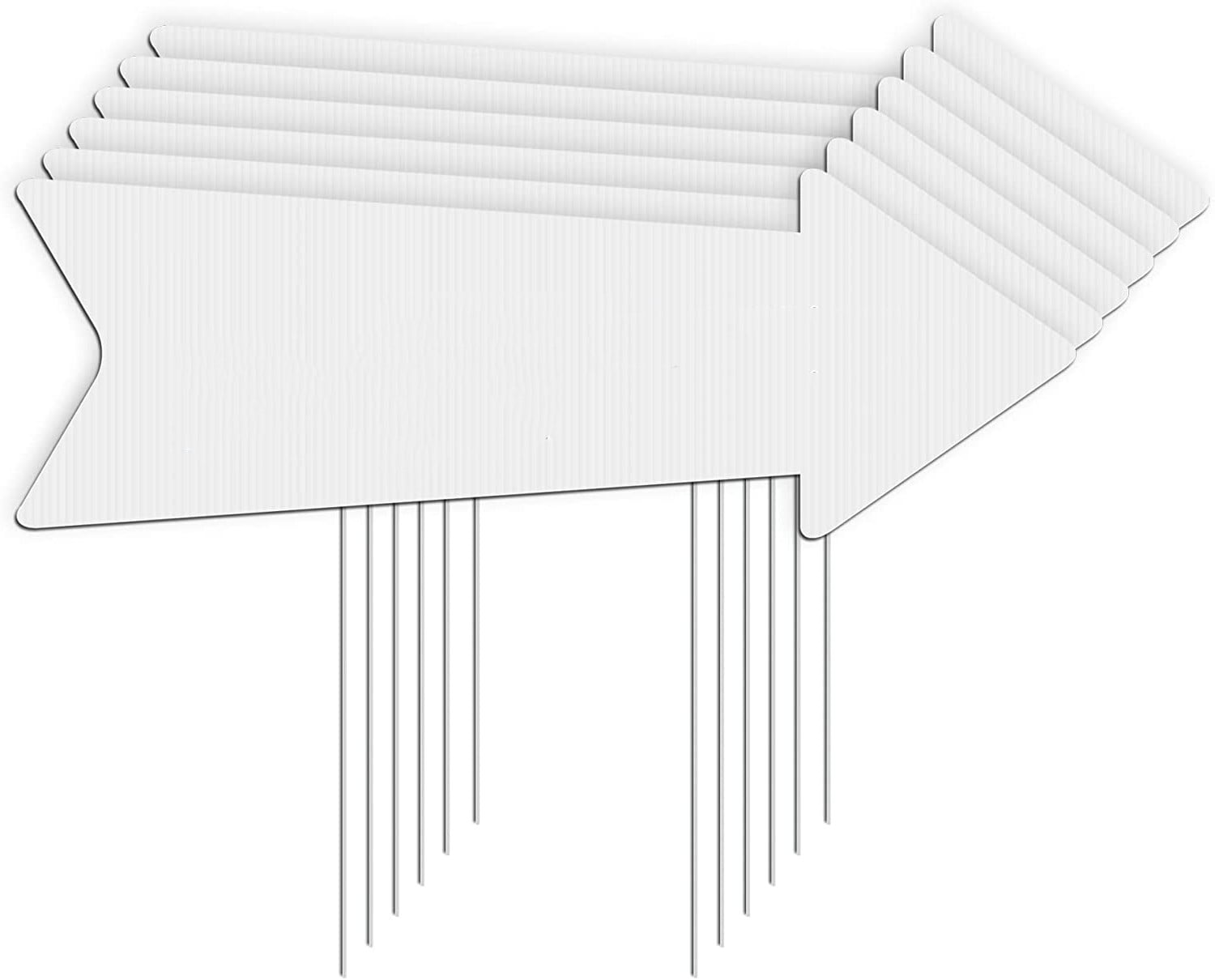 6 Pcs Blank Arrow Yard Signs with Stakes, Happon White Wedding ...