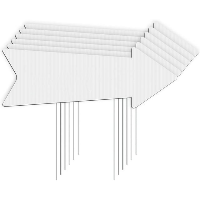 6 Pcs Blank Arrow Yard Signs with Stakes, Happon White Wedding ...