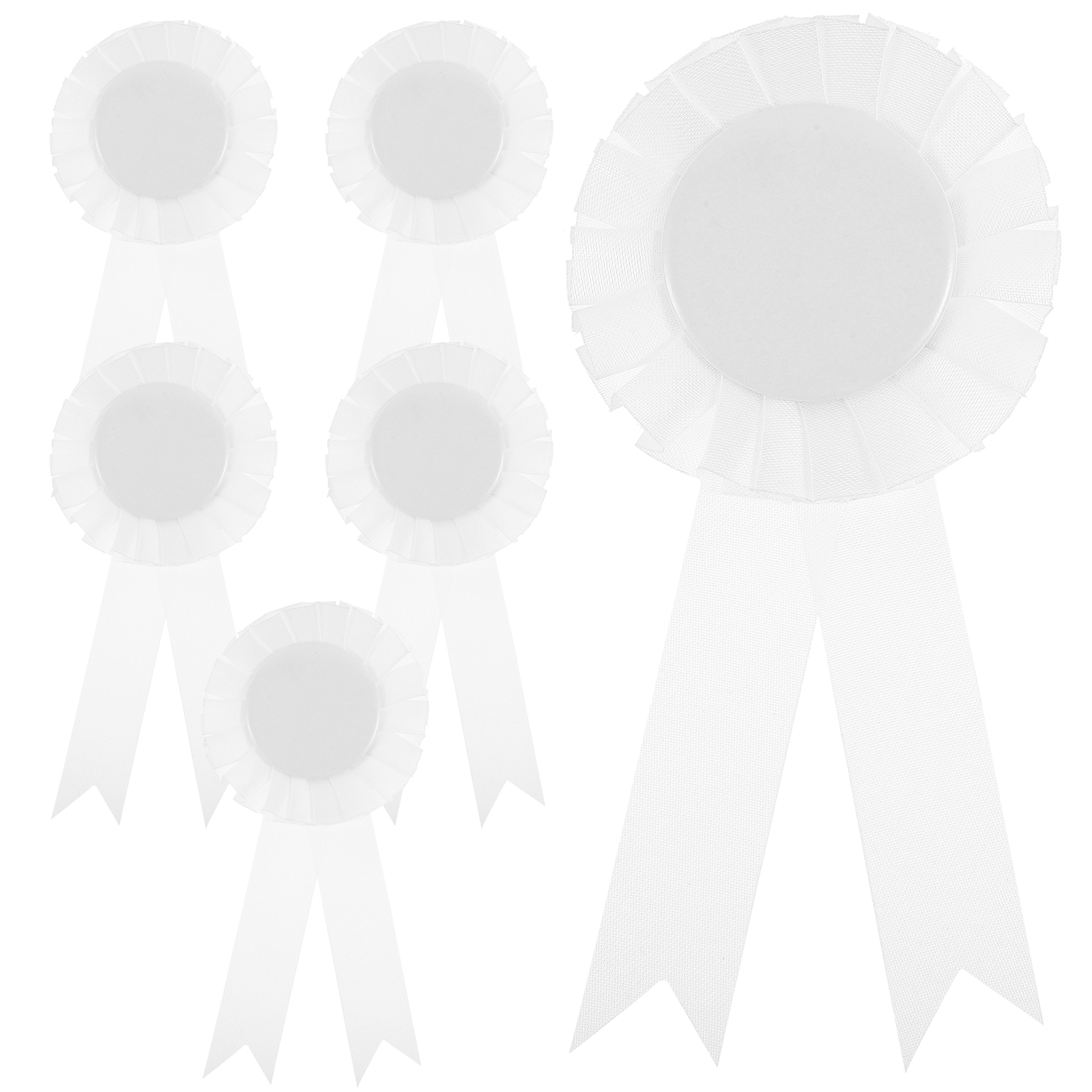 6 Pcs Blank Badge of Honor Ribbon DIY Ribbons Creative Pin Prize Round ...