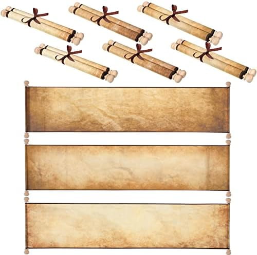 6 Pcs Blank Scrolls Paper with Wood Rods Vintage Quick Drop Old Scrolls ...