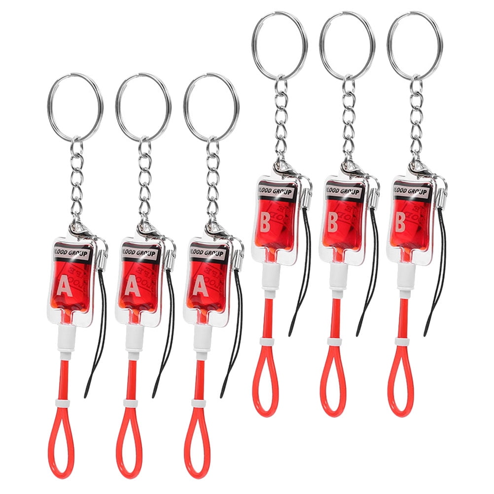 6 Pcs Blood Type Key Pendant Tuner Dresser Handles Knobs Man Red ...