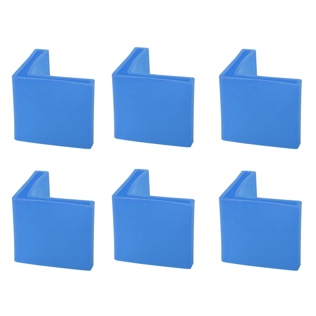 6 Pcs Blue Plastic Angle Iron Foot L Shaped Edge Floor Protector 30 x ...