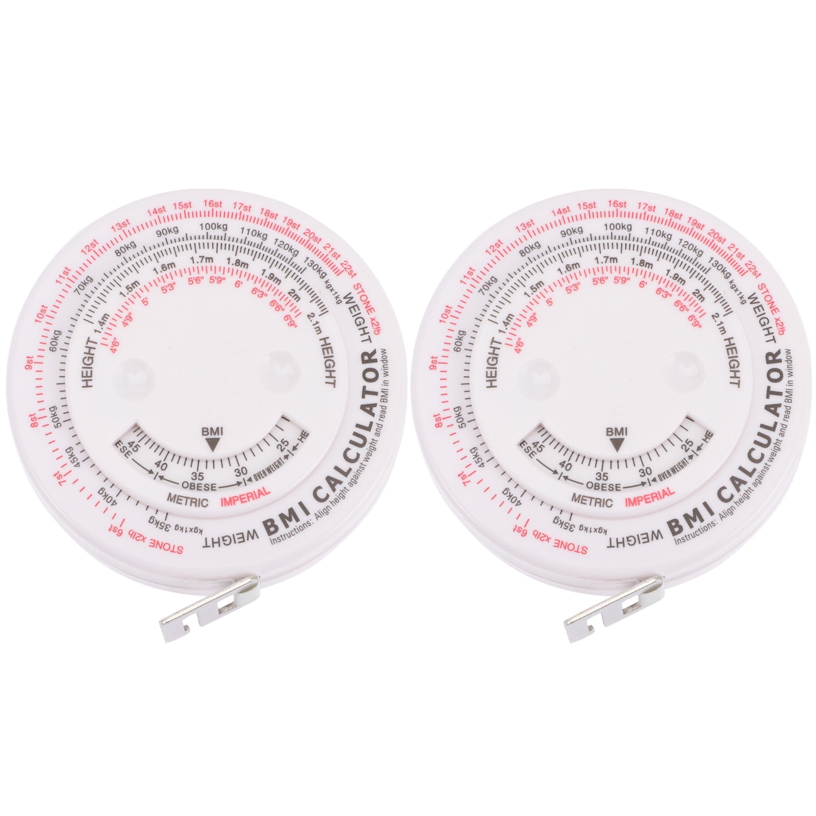 6 Pcs Bmi Tape Measure red Duct Measures Tools Measuring Body Fat Meter ...