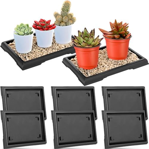6 Pcs Bonsai Humidity Tray Rectangular Drip Tray Plastic Plant Water ...