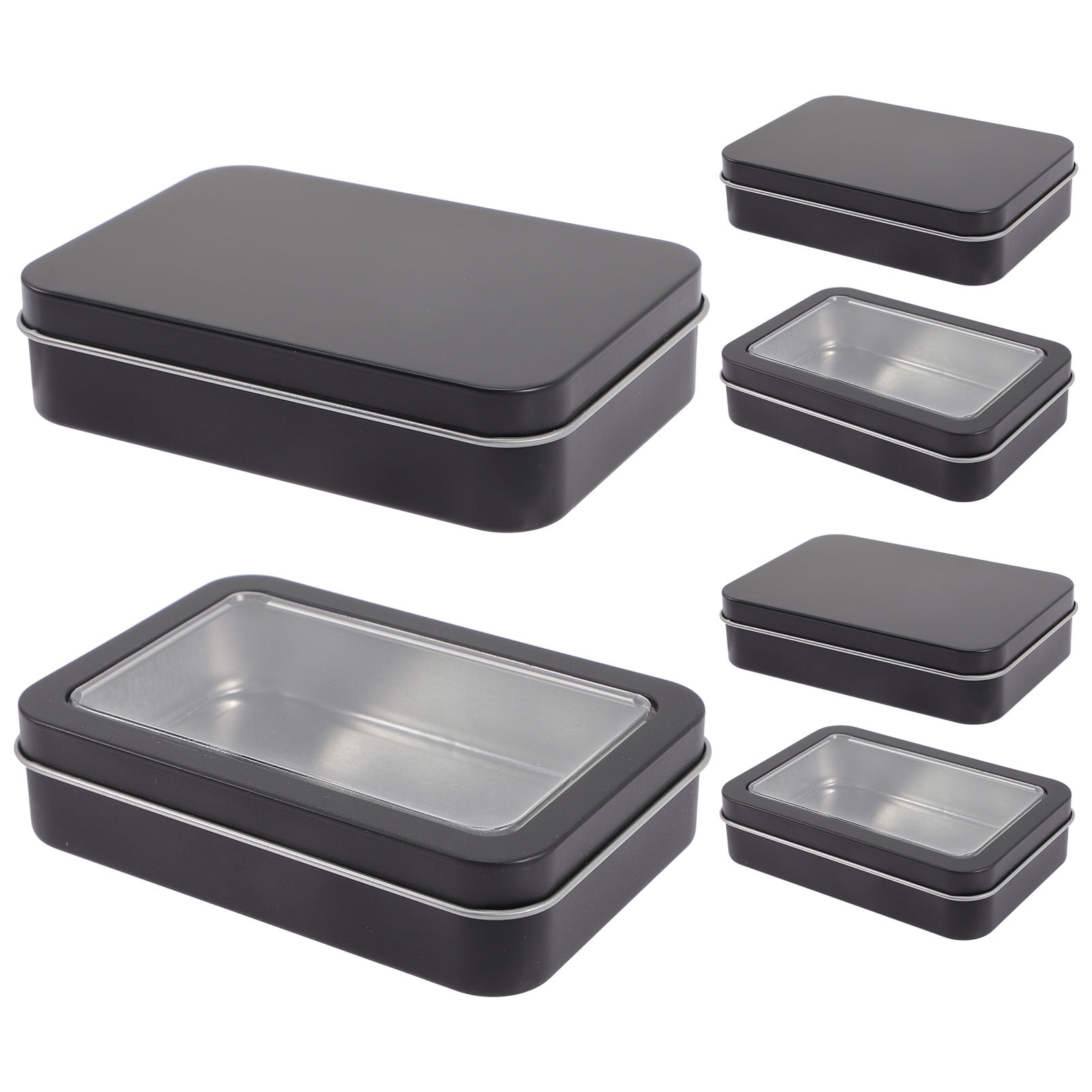 6 Pcs Booster Tinplate Material Desktop Game Cards Box - Walmart.com