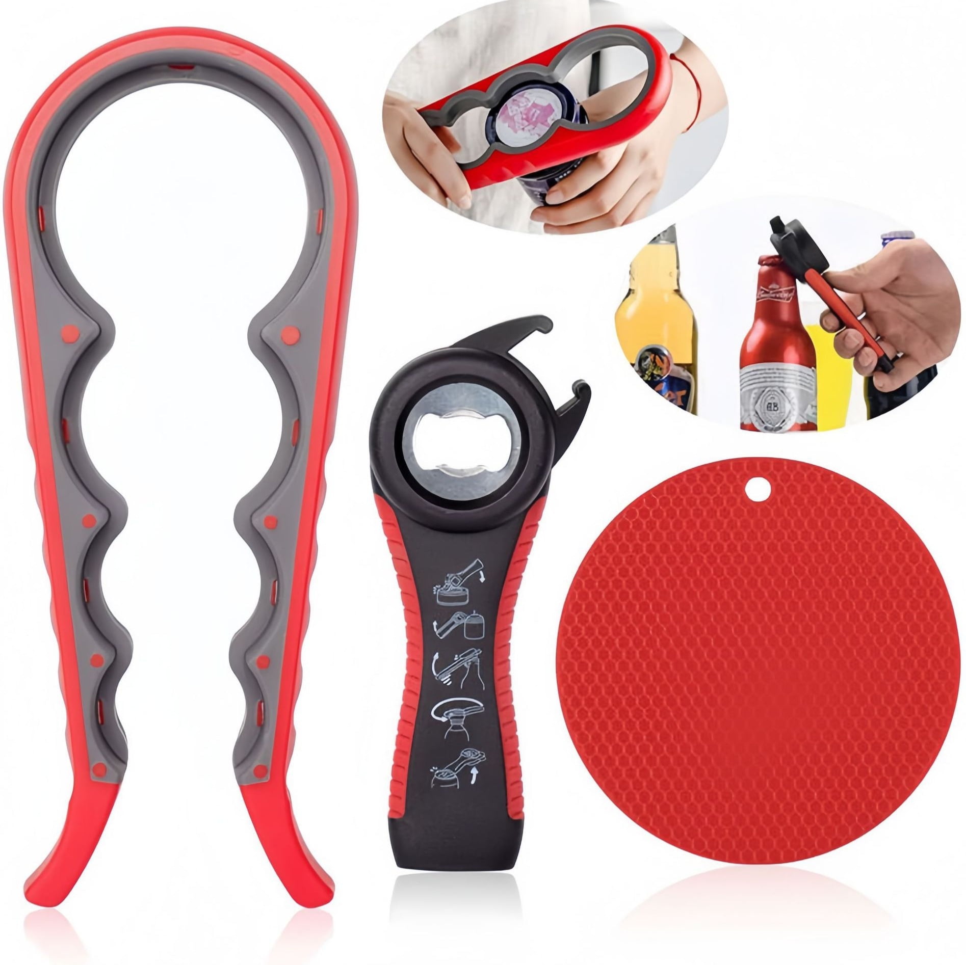 6 Pcs Bottle opener - Multi-Function Kitchen Opener Tool for Seniors ...