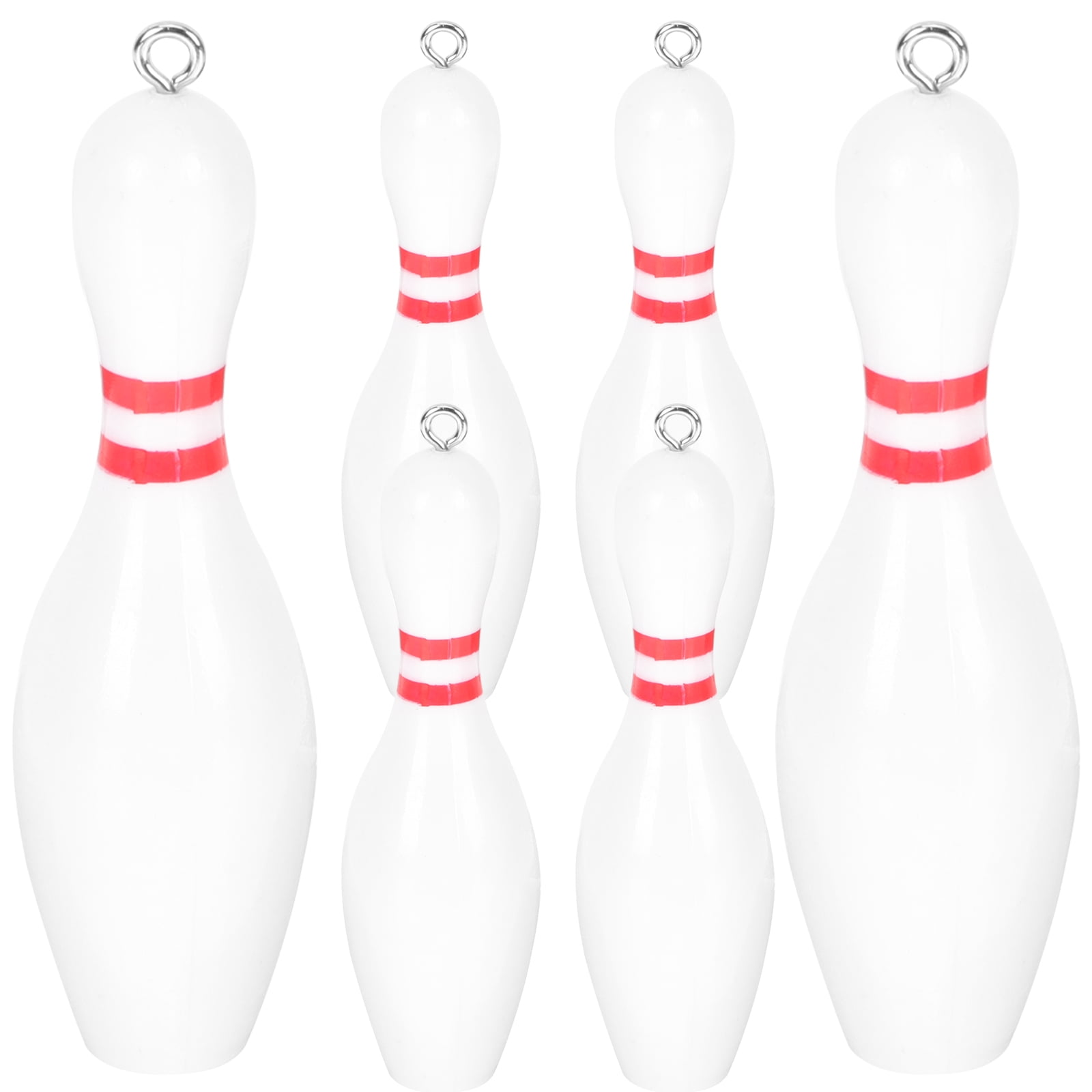 6 Pcs Bowling Pin Charm Sports Mini Charms Keychain Gift Child 7.5x2 ...