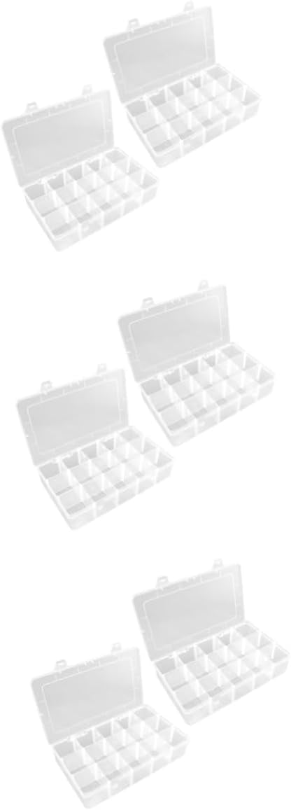 6 Pcs Boxes 15 Grid Storage Box Mini Erasers Jewelery Organizer ...