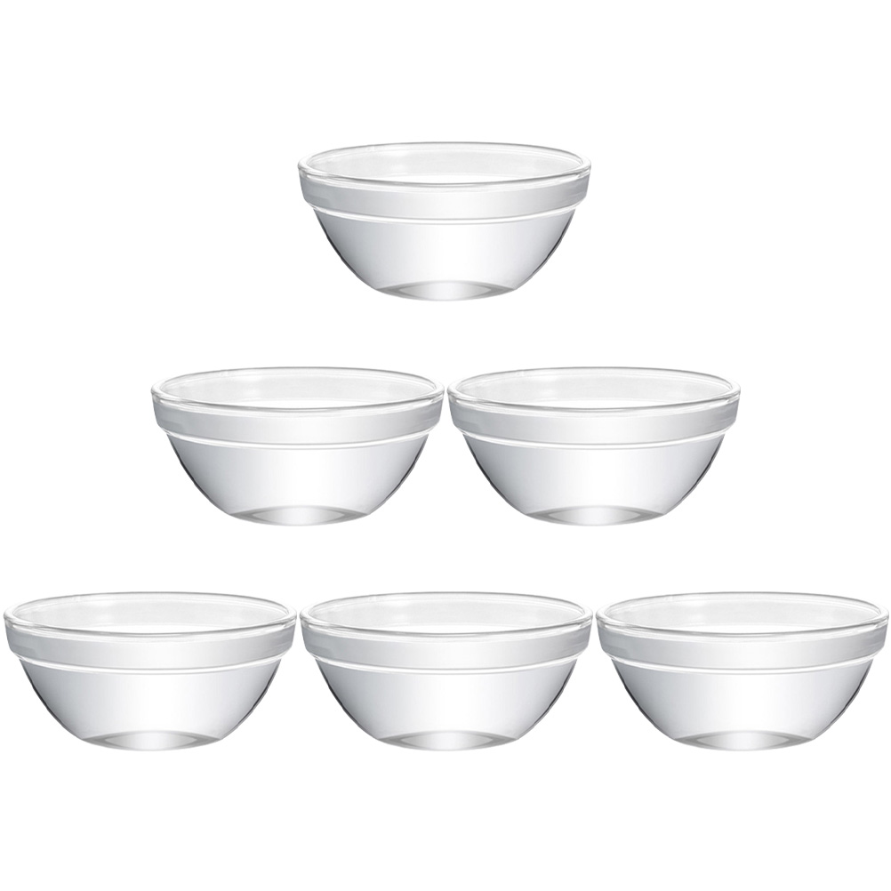 6 Pcs Bozai Cake Bowl Stackable Clear Glass Bowls Containers Terrarium ...