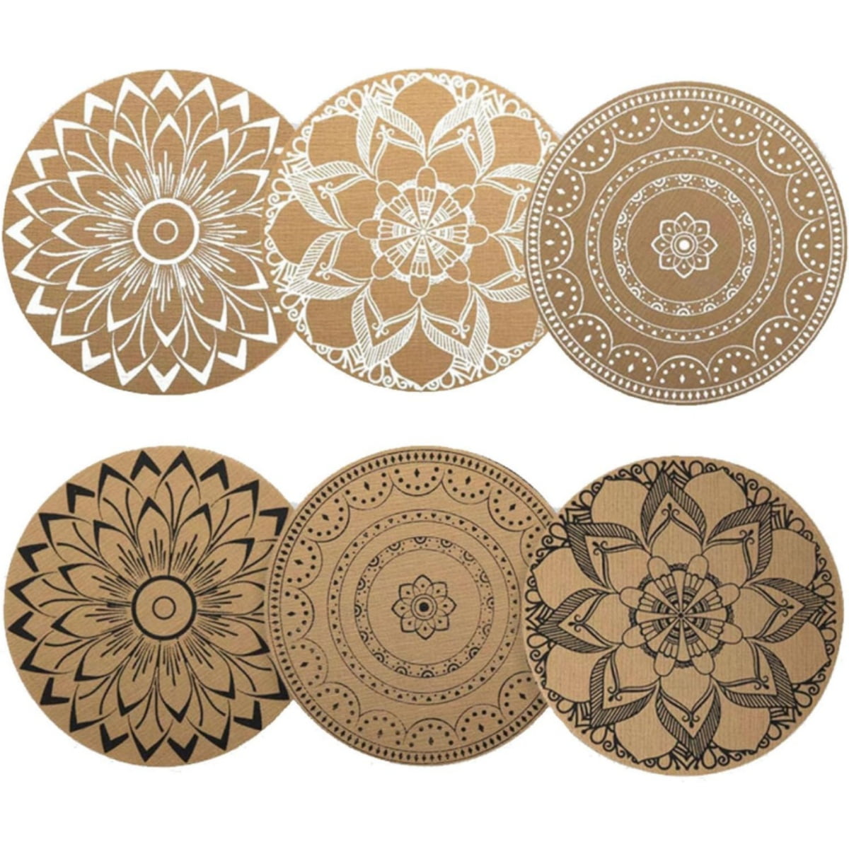 6 Pcs Braided Placemats, Dingrich 15 inch Boho Round Table Mats ...