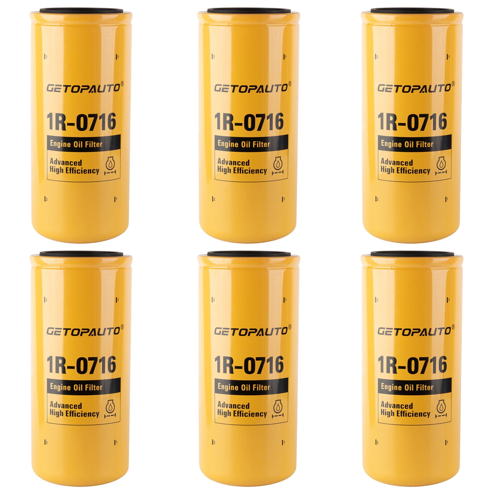 6 Pcs Brand New Engine Oil Filter Fits For Caterpillar 1R-0716 ...