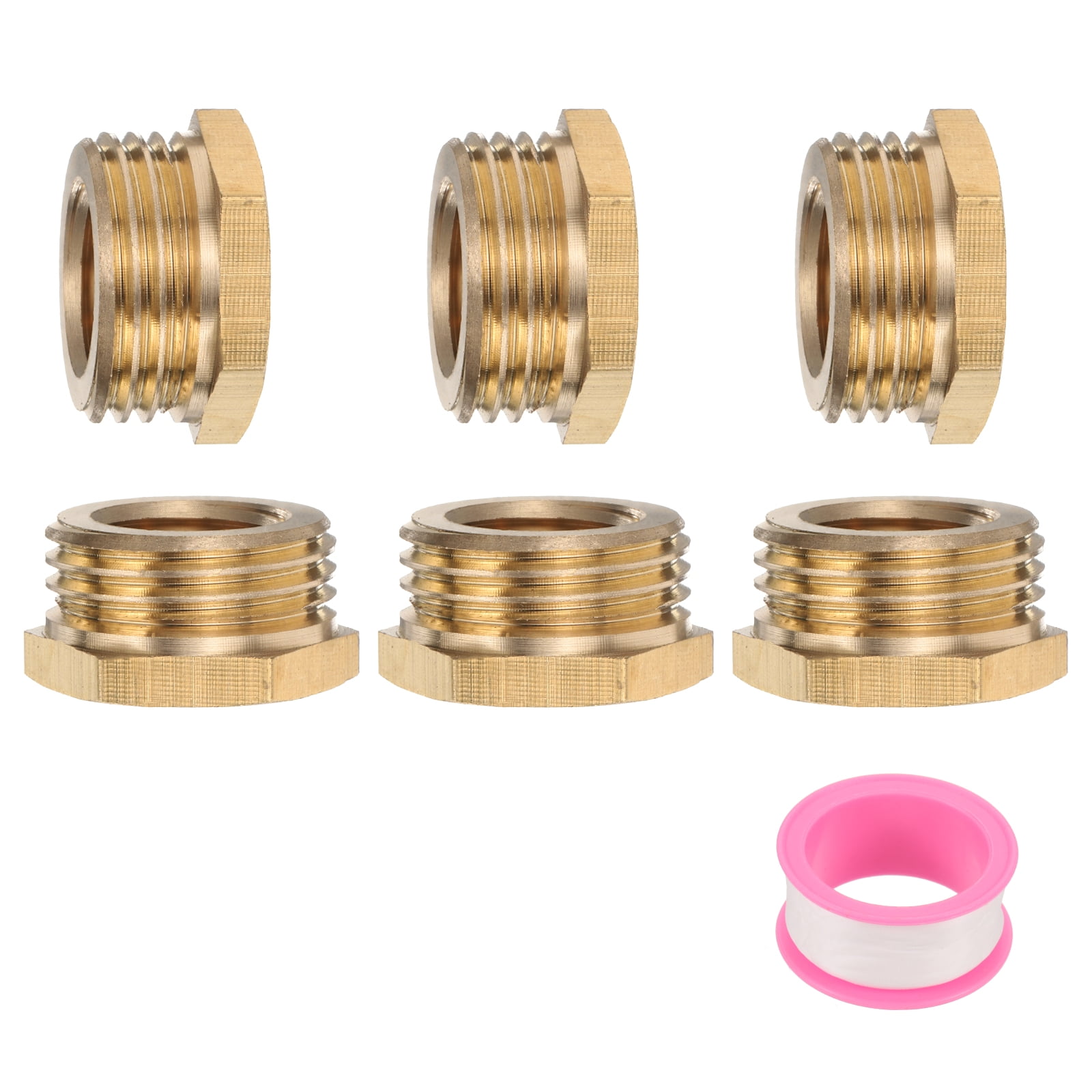 6 Pcs Brass Reducer Hex Bushing G1/2" Male x G1/4" Female Threaded ...