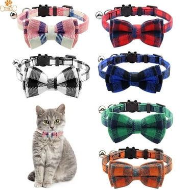 Cat Collar Breakaway with Cute Bow Tie Bandana and Bell Dinosaur Accessories for Kitty ...