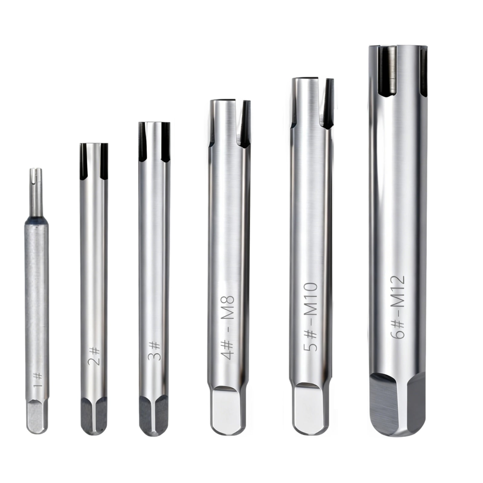 6 Pcs Broken Tap Remover Tool Set, Sturdy Steel M4-M12 Tap Extractor ...
