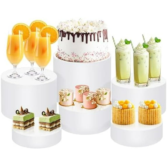 6 Pcs Buffet Risers, Dessert Stands Acrylic, Food Risers for Buffet ...