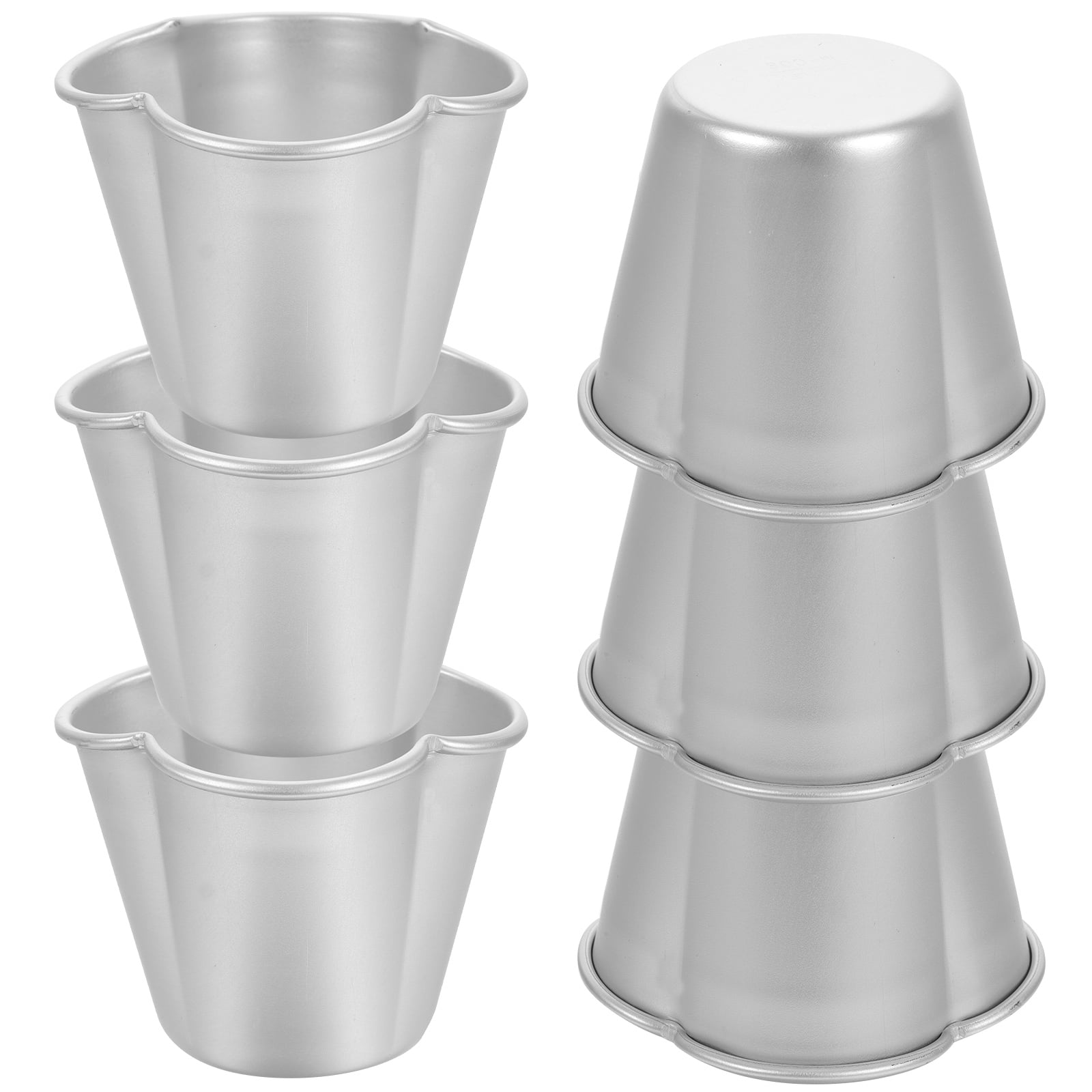 6 Pcs Cake Mold Metal Baking Molds Pudding for Steaming Muffins Egg ...