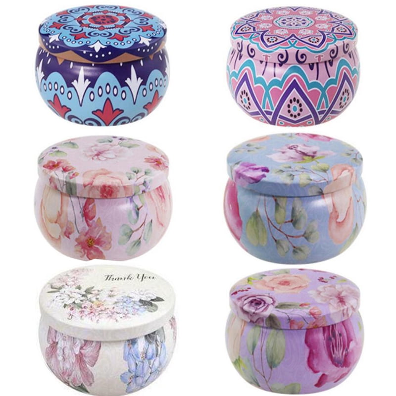 6 Pcs Candle Tin Jars DIY Candle Making kit Holder Storage case for Dry ...