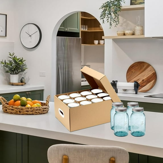 6 Pcs Cardboard Regular Mason Jar Storage Box, 12 Cells Canning Jar ...