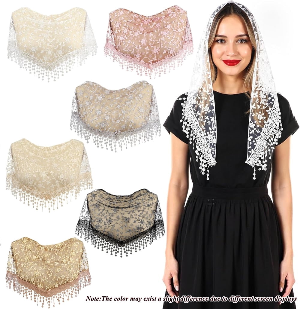 6 Pcs Catholic Veils for Women Mass, Chapel Veils Catholic Mass Lace ...