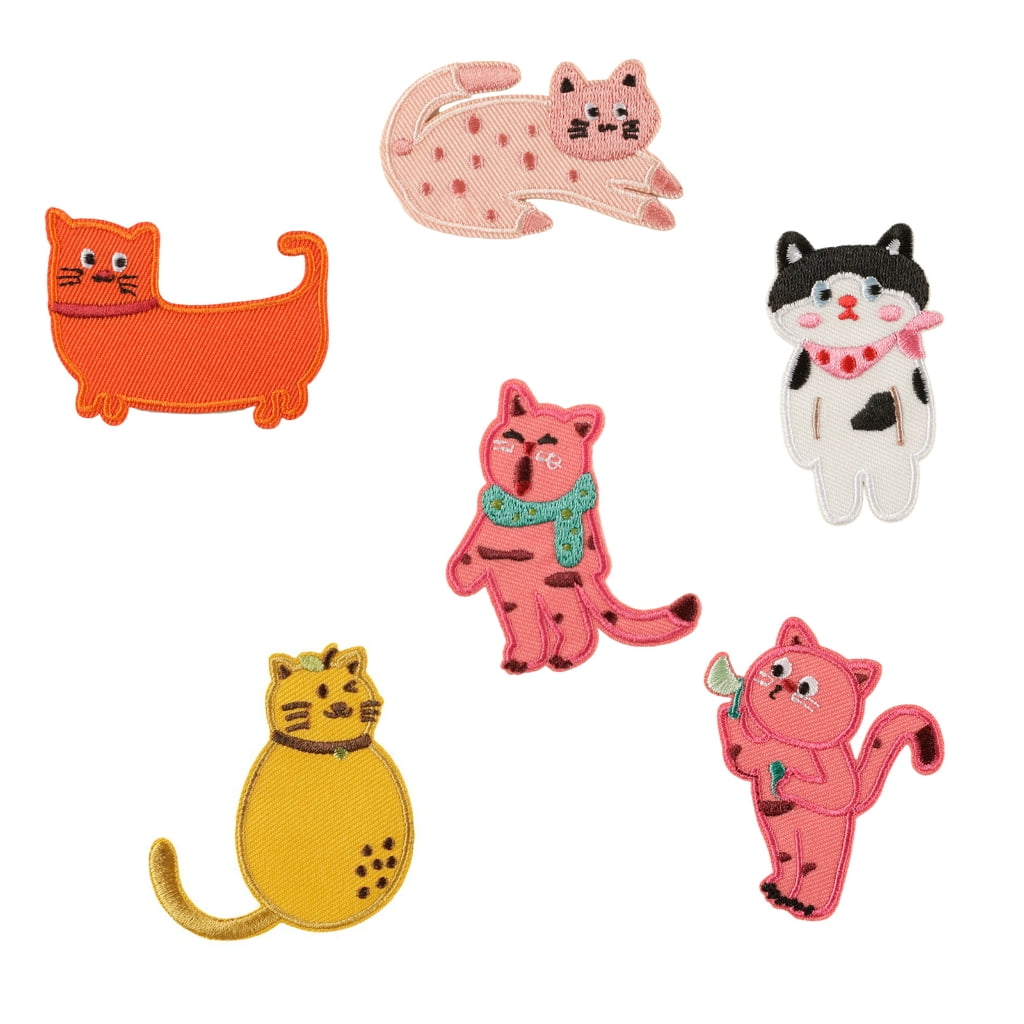6 Pcs Cats Iron On Patches Sew On Decorative Appliques Embroidered Patches - Walmart.com