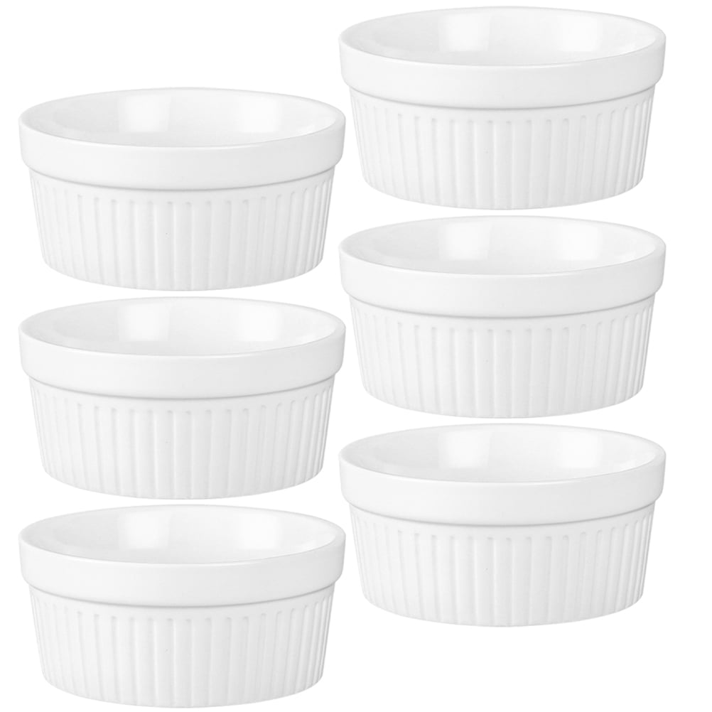 6 Pcs Ceramic Pudding Cup Dessert Cups Multi-function Baking Cup Creme ...