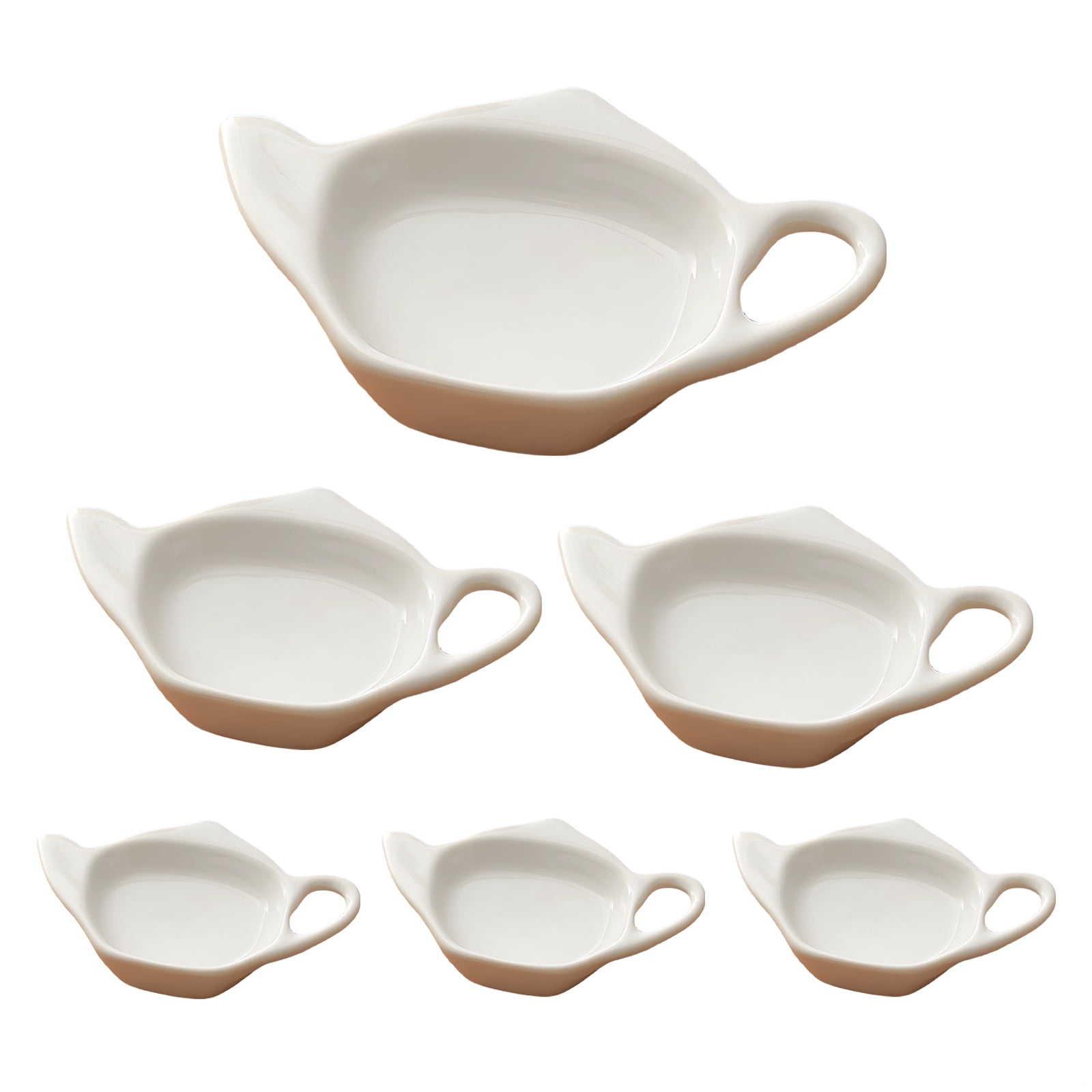 6 Pcs Ceramic Tea Bag Holder Set, Teapot Shape with Floral Design ...