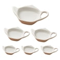 6 Pcs Ceramic Tea Bag Holder Set, Teapot Shape with Floral Design ...