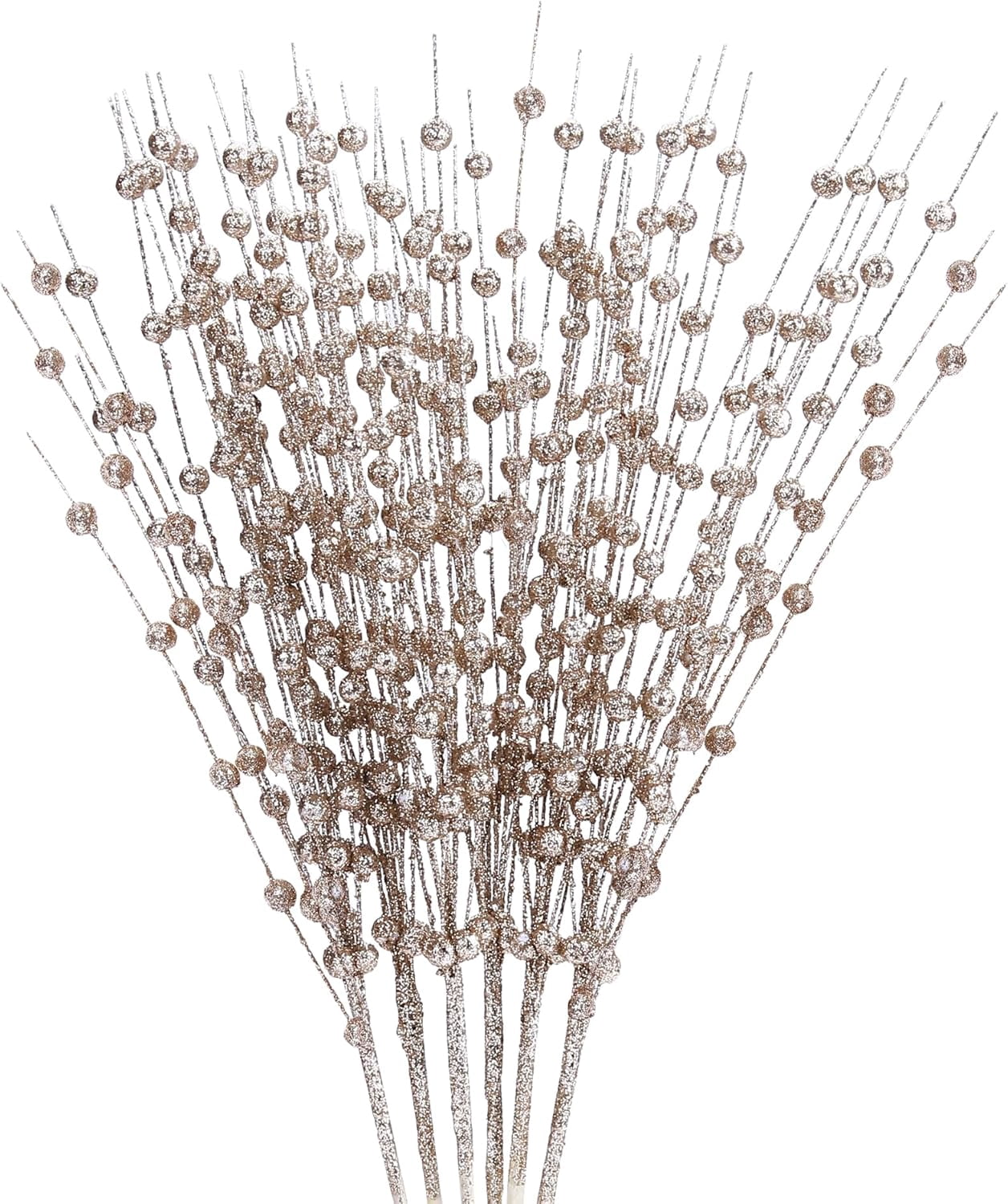 6 Pcs Champ Artificial Glitter Berry Stems 17" Fake Decorative Glitter ...