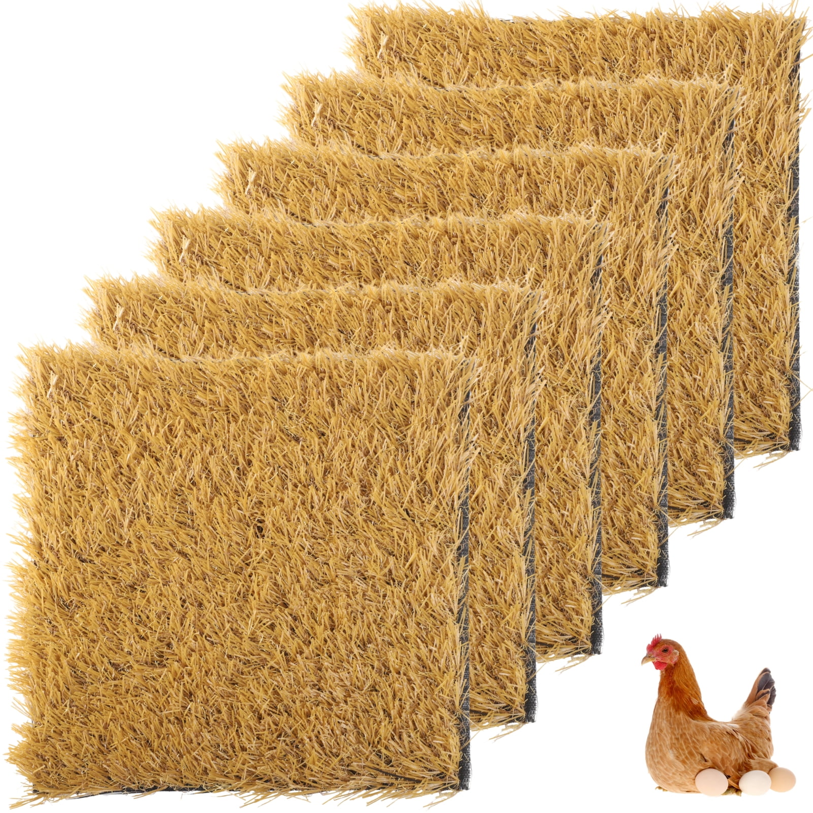 6 Pcs Chicken Nesting Box Pads, 12 x 12” Artificial Turf Mats, Washable ...