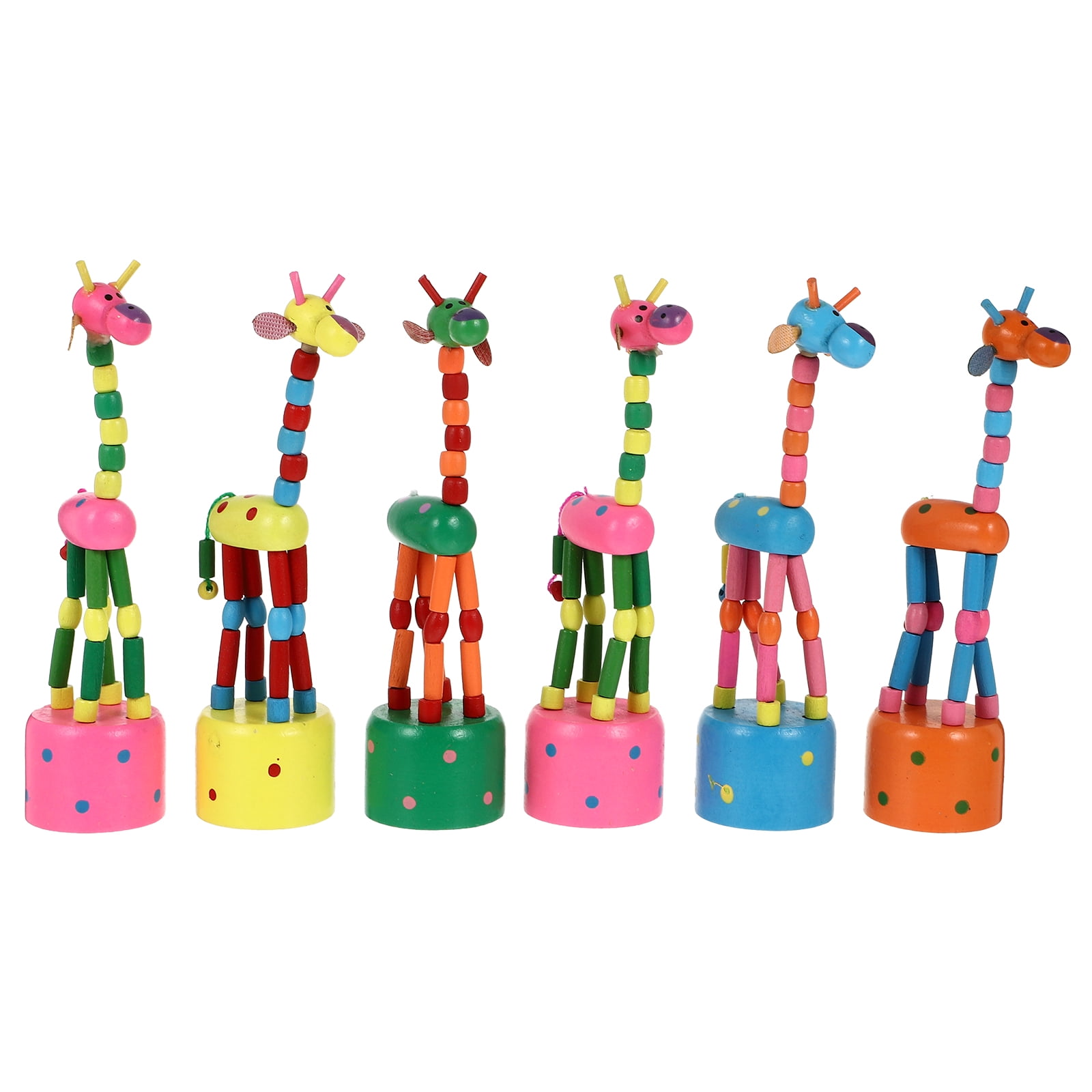 6 Pcs Children Wooden Giraffe Toy Colorful Developmental Dancing ...