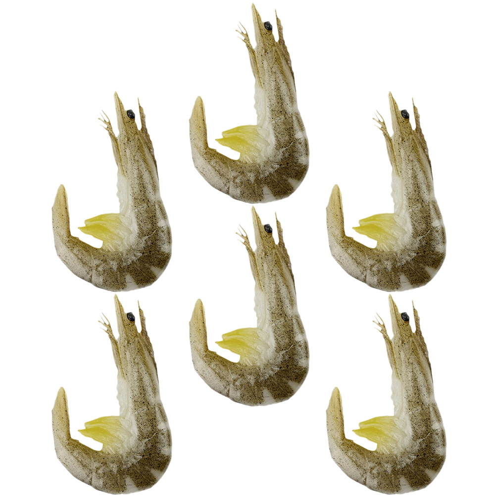6 Pcs Childrens Toy Kids Toys Simulated Shrimp Models Food Mineral ...